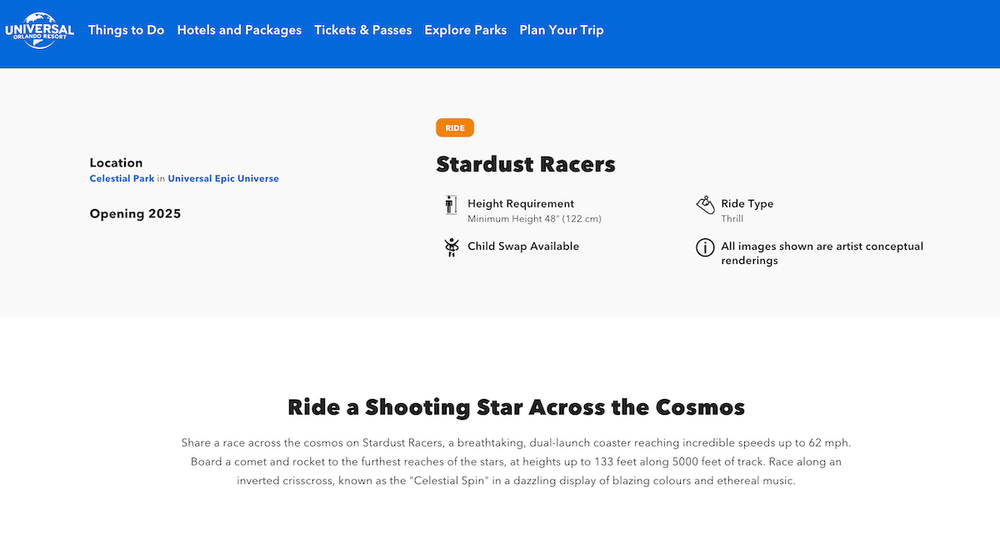 Starfall Racers Renamed Stardust Racers at Epic Universe