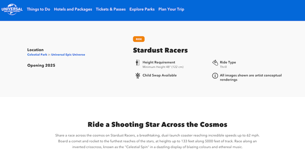 Starfall Racers Renamed Stardust Racers at Epic Universe